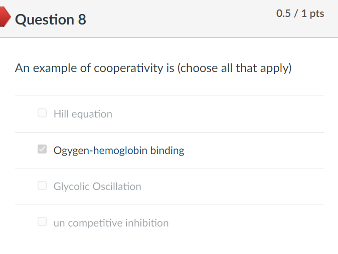 Solved An example of cooperativity is (choose all that | Chegg.com