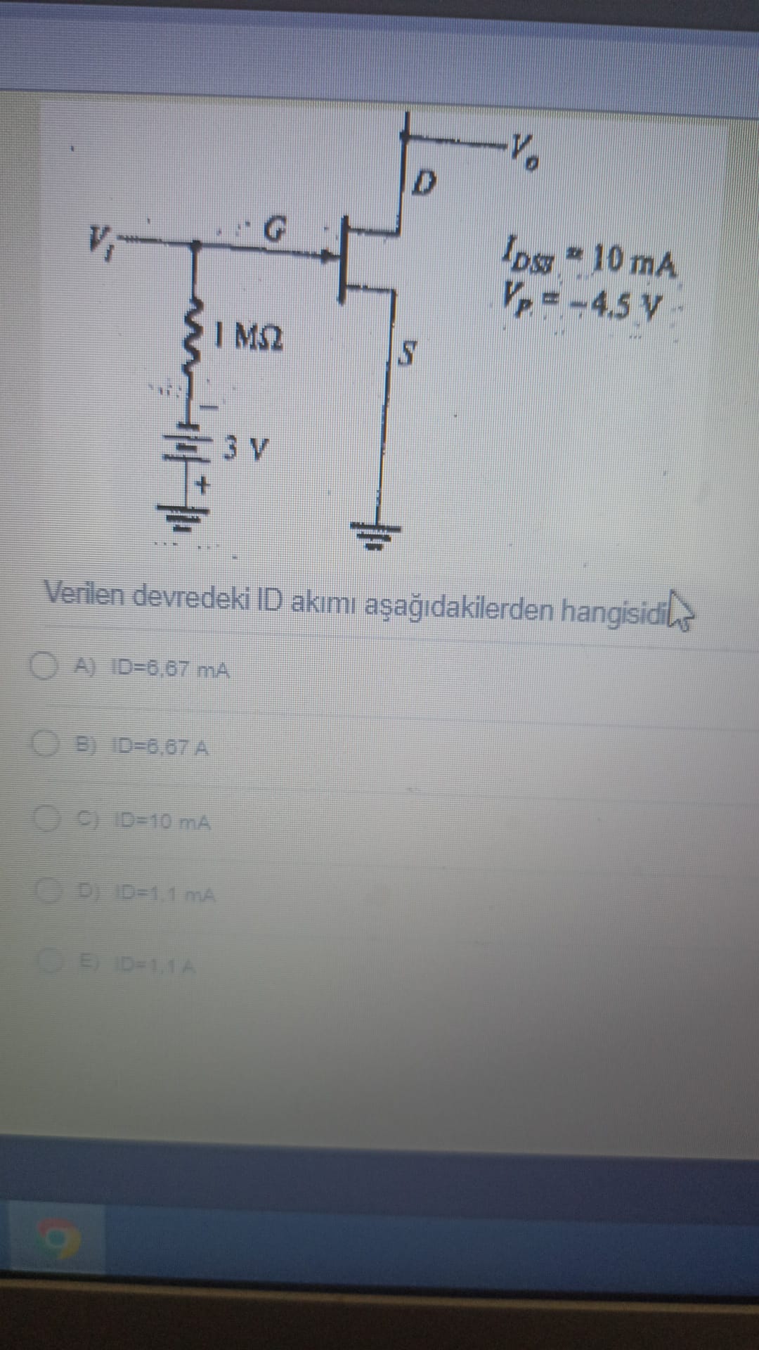 Solved Given the Circuit below what is the ID current ?how | Chegg.com