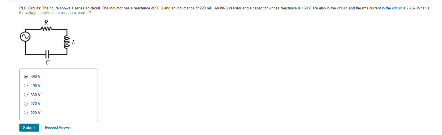 Solved RLC Circuits: The figure shows a series ac circuit. | Chegg.com