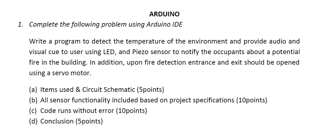 Solved ARDUINO 1. Complete the following problem using | Chegg.com