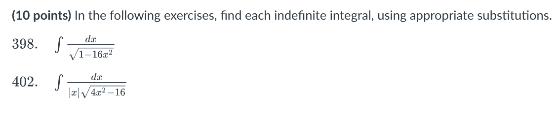 Solved (10 points) In the following exercises, find each | Chegg.com