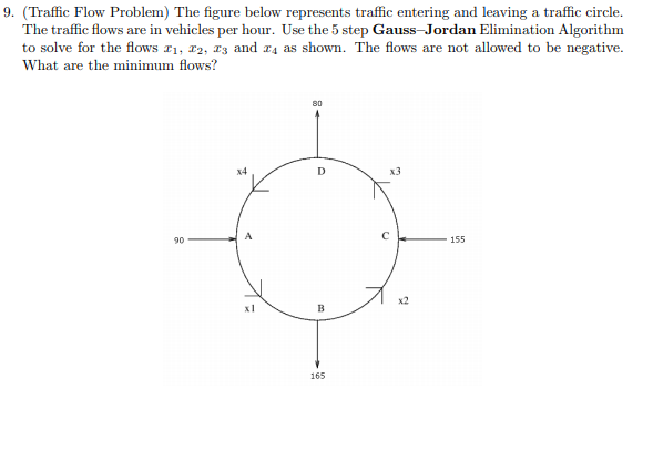 Solved 9. (Traffic Flow Problem) The figure below represents | Chegg.com