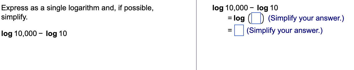 Solved Express as a single logarithm and, if possible, | Chegg.com