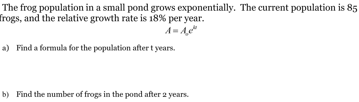 Solved The frog population in a small pond exponentially. | Chegg.com