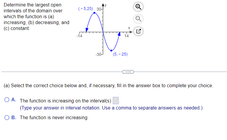 Solved Determine the largest open intervals of the domain | Chegg.com