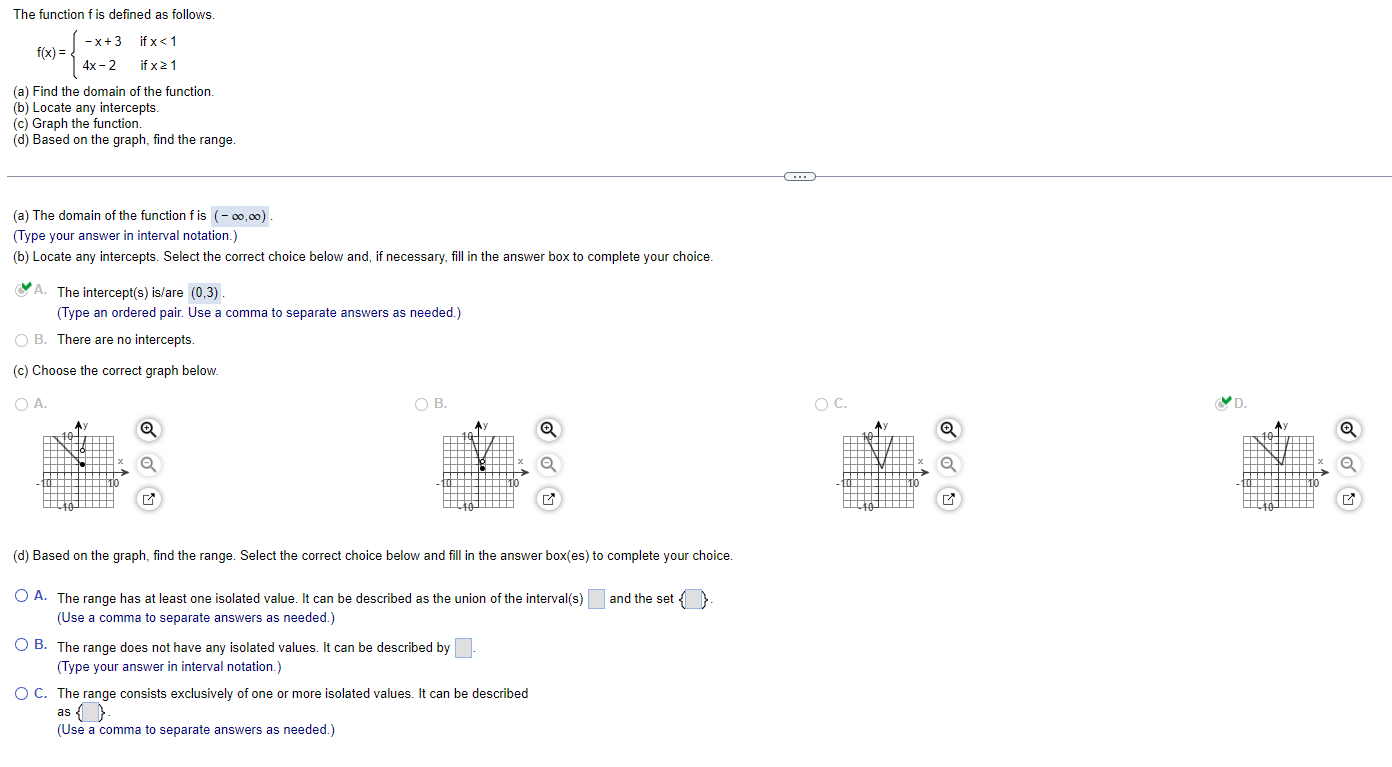 Solved The function f is defined as follows. f(x)={−x+34x−2 | Chegg.com