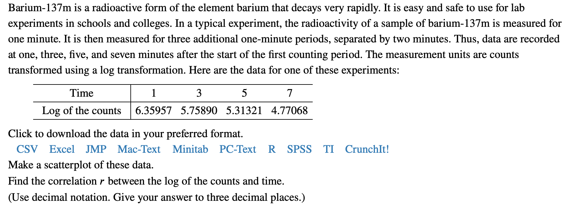 Solved Barium-137m is a radioactive form of the element | Chegg.com