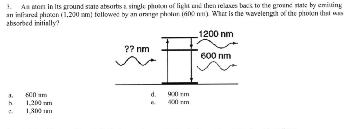 Solved 3 An Atom In Its Ground State Absorbs A Single