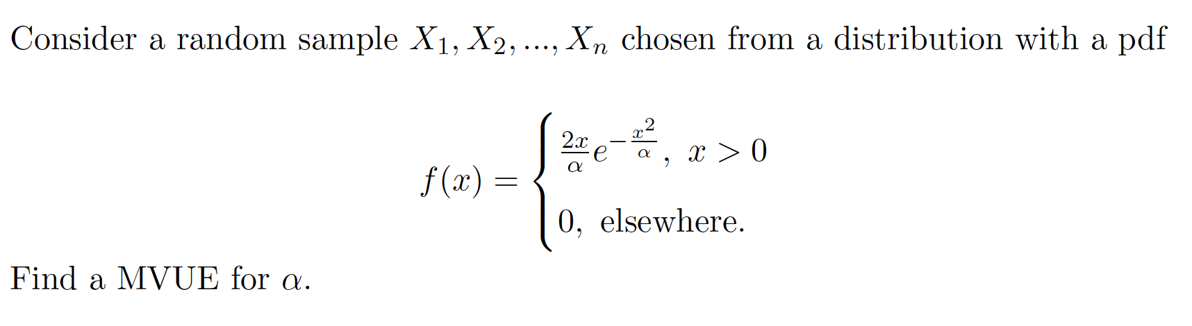 Solved Consider a random sample X1, X2, ..., Xn chosen from | Chegg.com