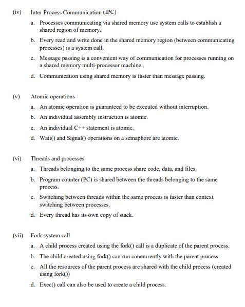 Solved (iv) Inter Process Communication (IPC) a. Processes | Chegg.com