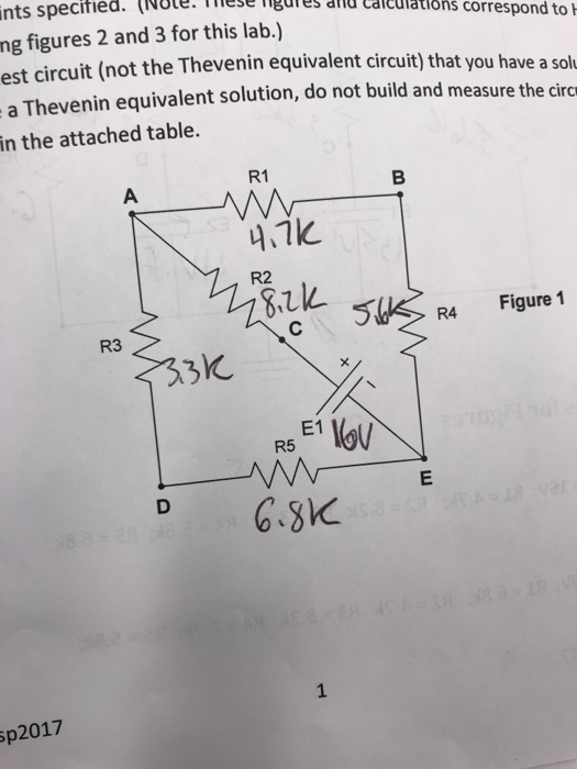 Solved RS = 6.8k Circuit points to Thevenize (Pre-Lab | Chegg.com