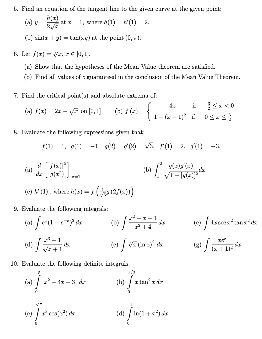 Solved 5. Find an equation of the tangent line to the given | Chegg.com