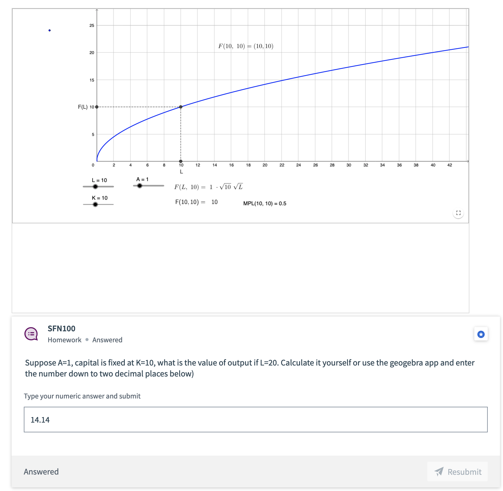 Solved Two-factor Production Technology Consider a constant | Chegg.com