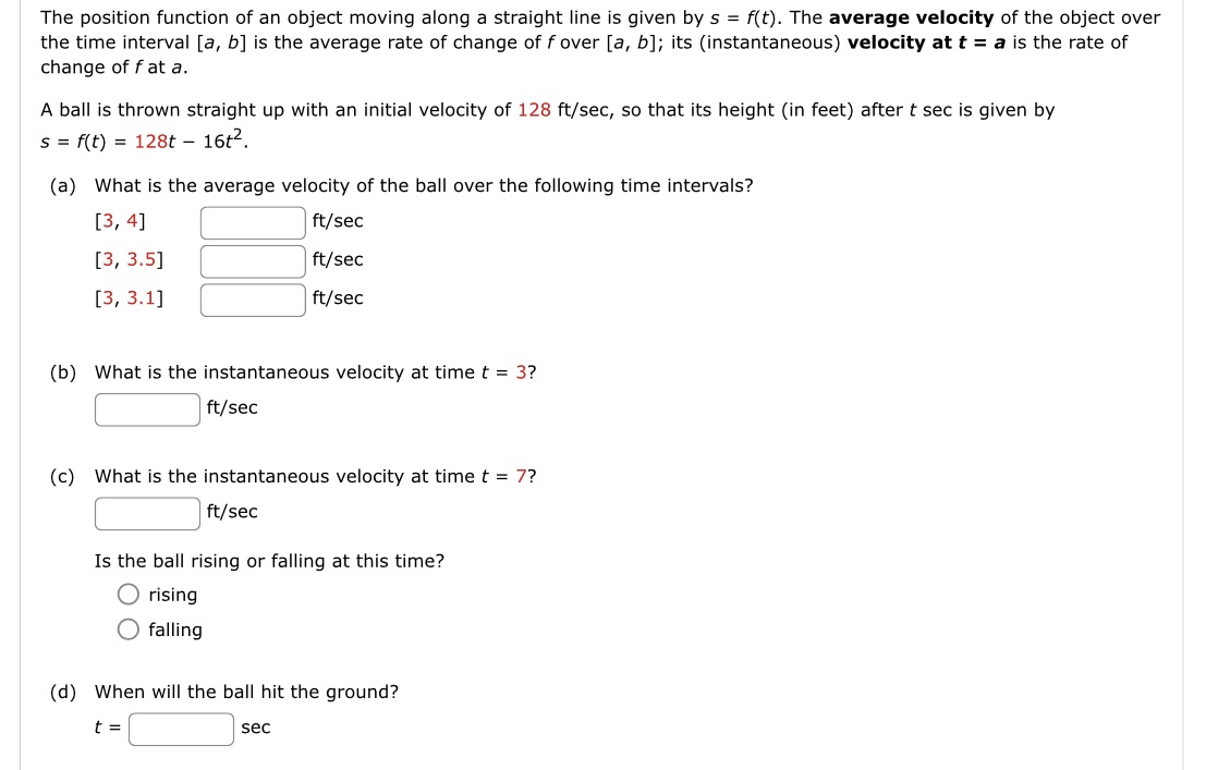 Solved The Position Function Of An Object Moving Along A