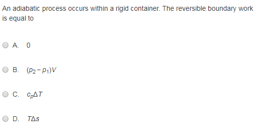 Solved An adiabatic process occurs within a rigid container. | Chegg.com