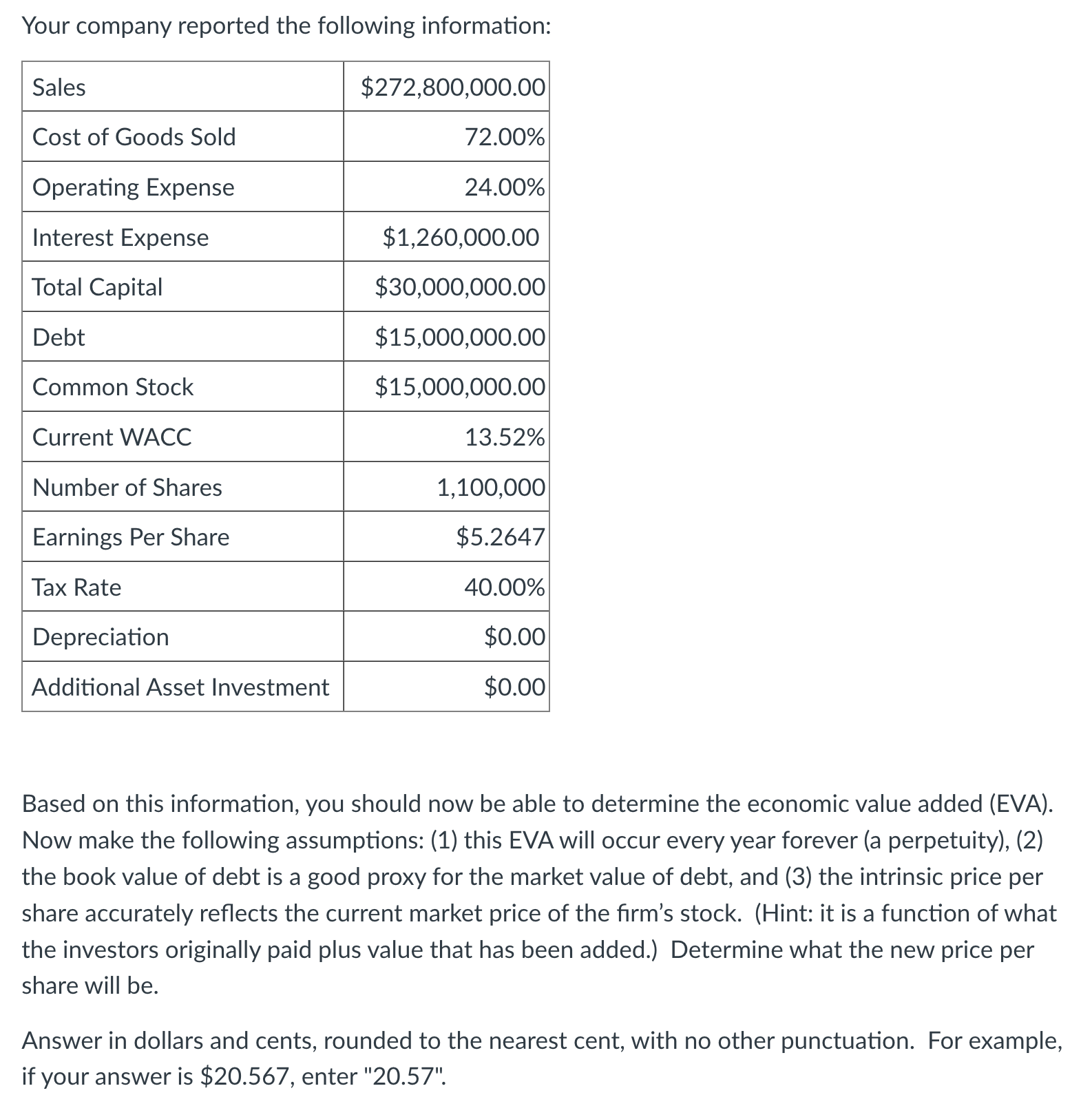 Solved Your company reported the following information: | Chegg.com