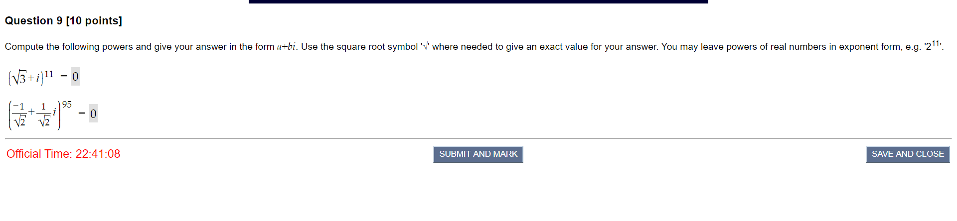 Solved Question 9 [10 points] Compute the following powers | Chegg.com
