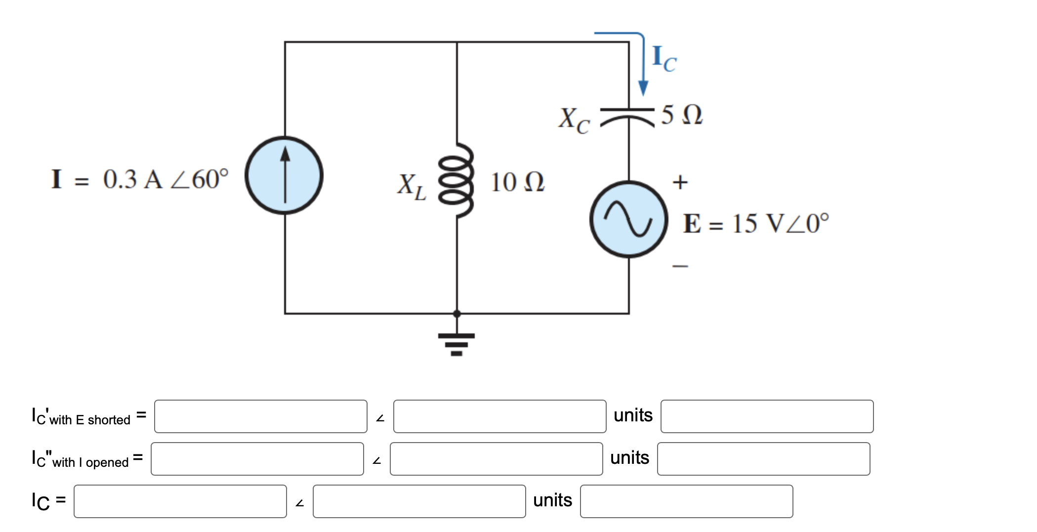 Solved IC with E shorted = IC "with I opened = IC=