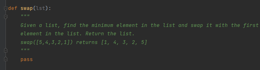 Solved Edef swap(lst): II II II Given a list, find the | Chegg.com