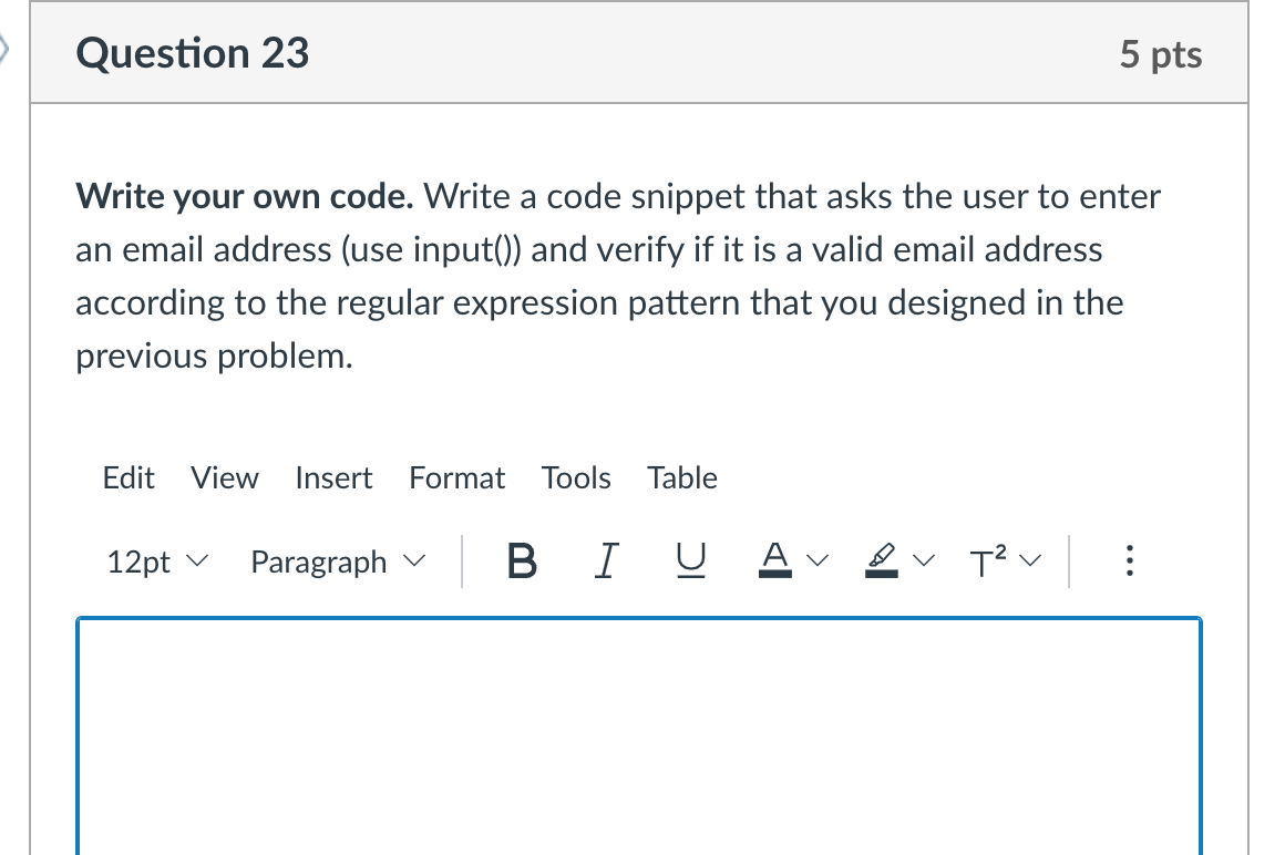 Solved Make a regular expression pattern that can be used to | Chegg.com