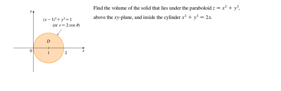 Solved Find the volume of the solid that lies under the | Chegg.com