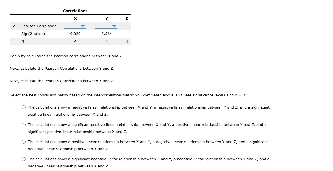 Solved 7. Correlation coefficients in an intercorrelation | Chegg.com