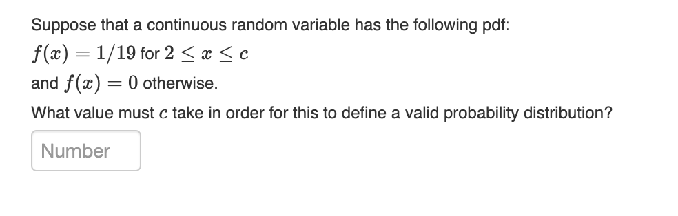Solved Suppose that a continuous random variable has the | Chegg.com