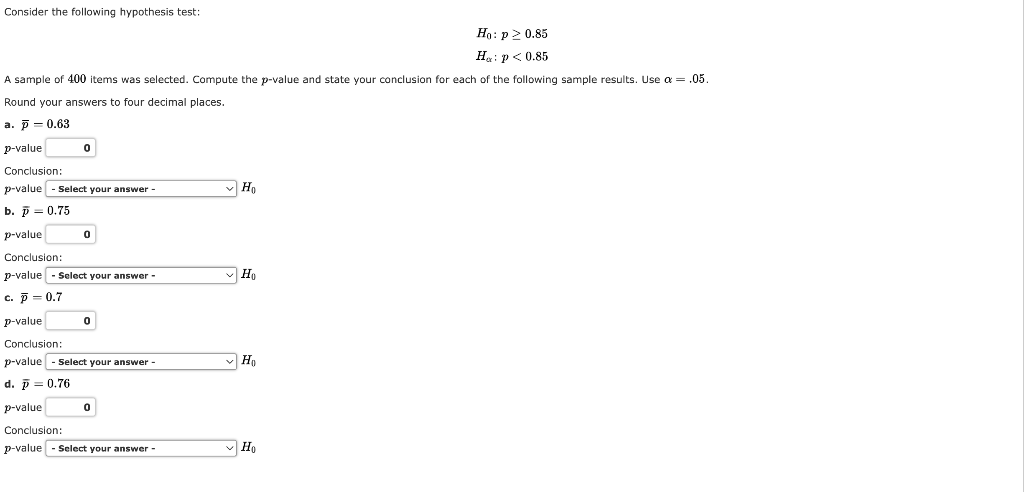 Solved Consider The Following Hypothesis Test 2194