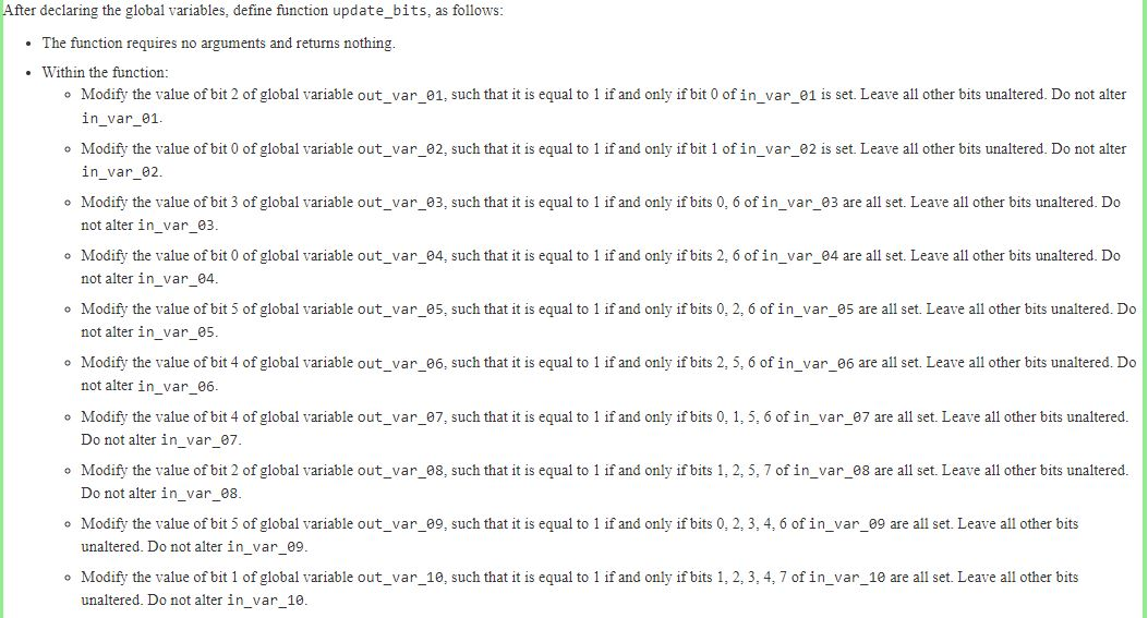 Solved Complete the implementation of the update_bits_2 | Chegg.com