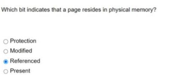 Solved Which bit indicates that a page resides in physical | Chegg.com
