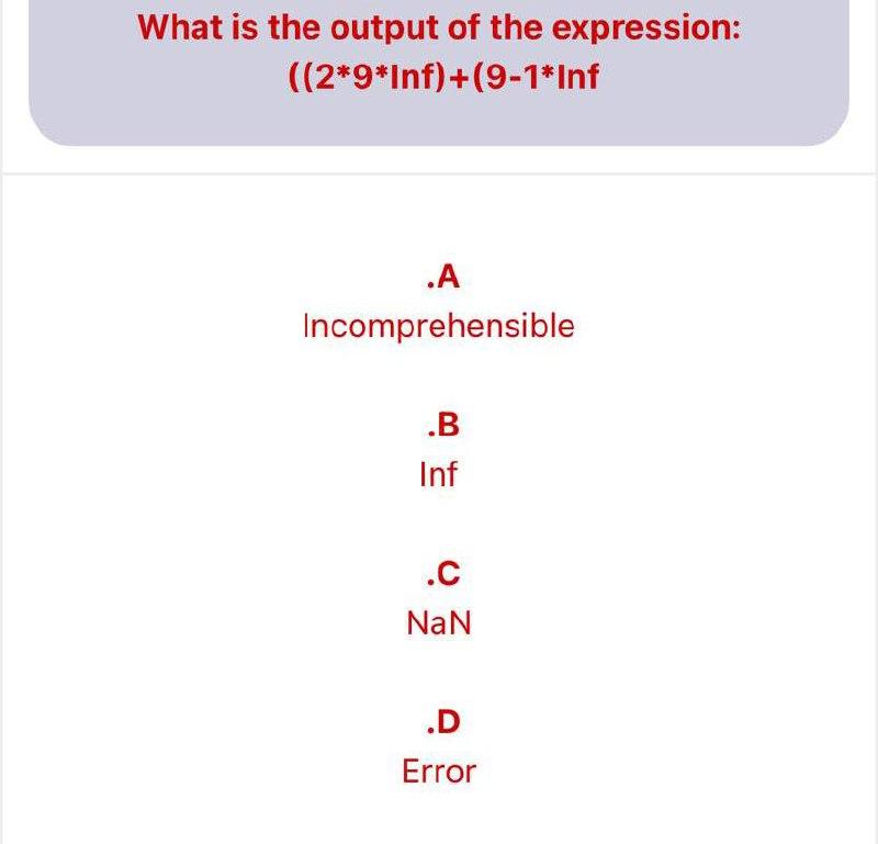 Solved What is the output of the expression: | Chegg.com
