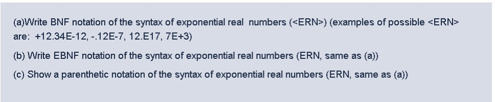 Awrite Bnf Notation Of The Syntax Of Exponential