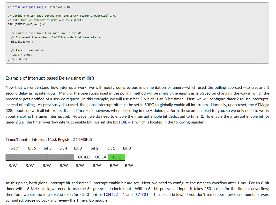 Lab #5: Interrupts. C++ Use the below code as | Chegg.com