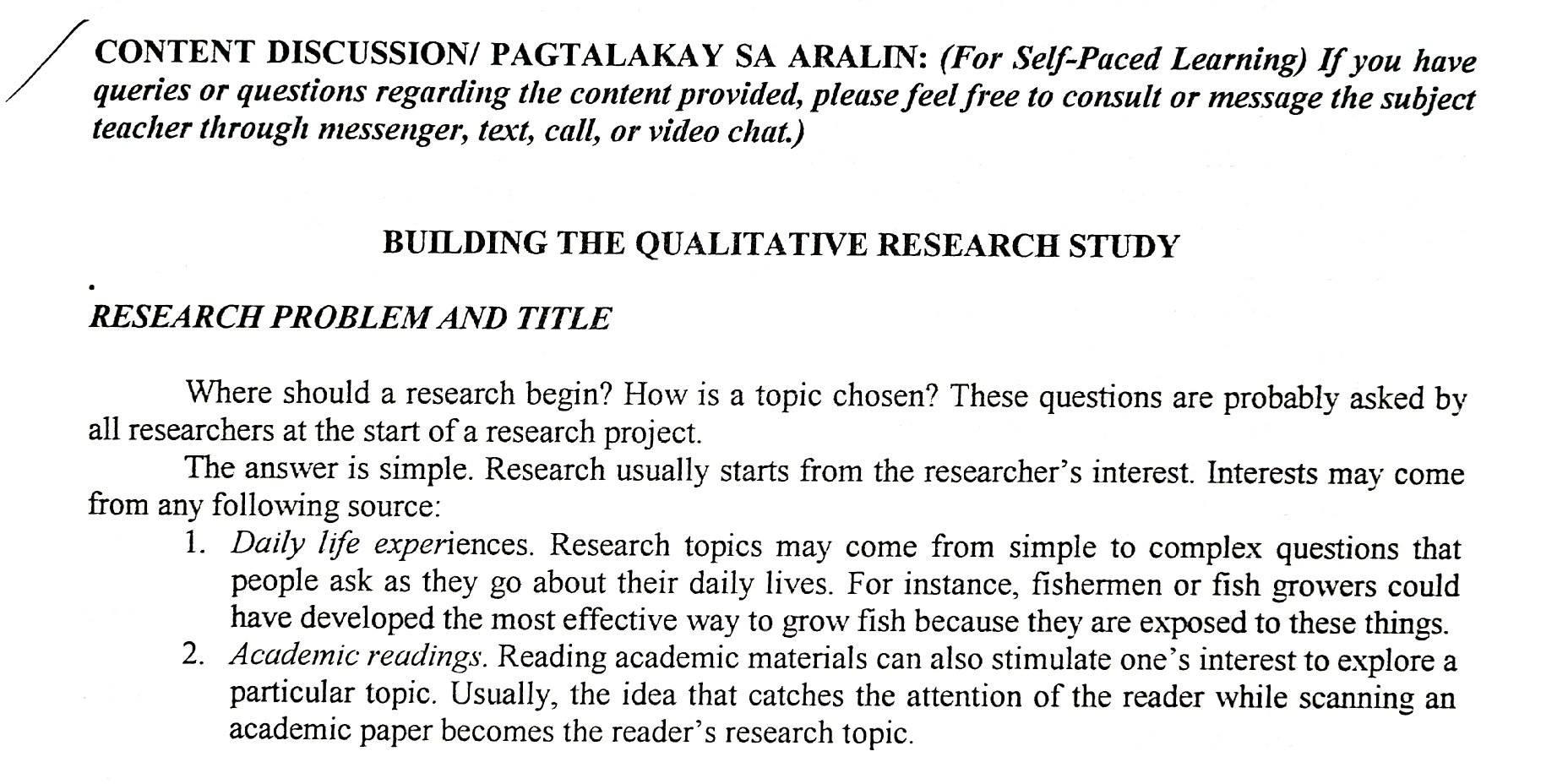 A. Written Work/s: I. DISSECTING RESEARCH TITLES. | Chegg.com