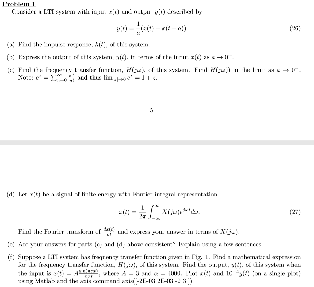 Solved Problem1 Consider a LTI system with input r(t) and | Chegg.com