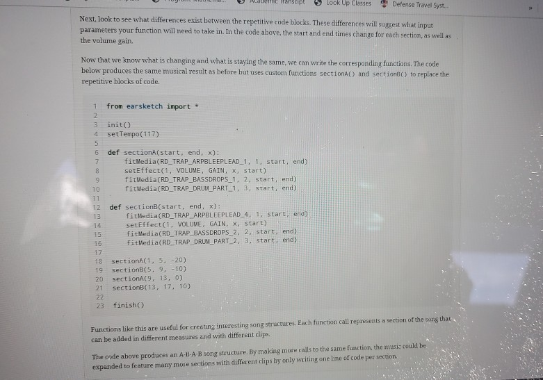 In the problem Earsketch Asg. 71 below can you help | Chegg.com