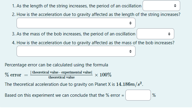 Solved 1. As the length of the string increases, the period | Chegg.com