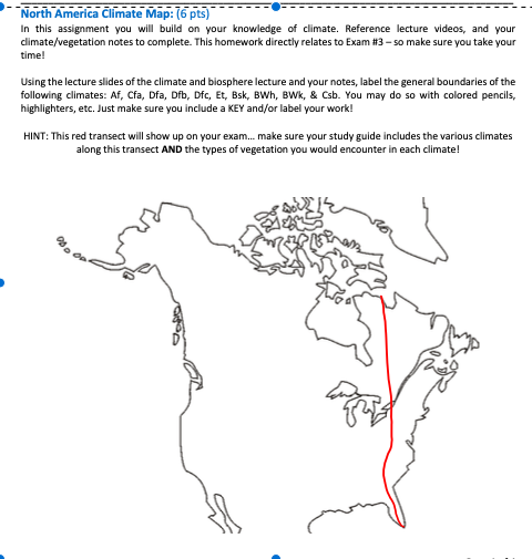 Solved North America Climate Map: (6 pts) In this assignment | Chegg.com