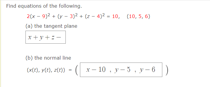 Solved Find equations of the | Chegg.com