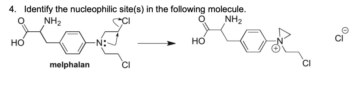 Solved 4. Identify the nucleophilic site(s) in the following | Chegg.com