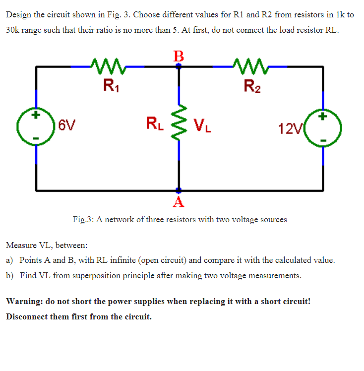 Solved Design the circuit shown in Fig. 3. Choose different | Chegg.com