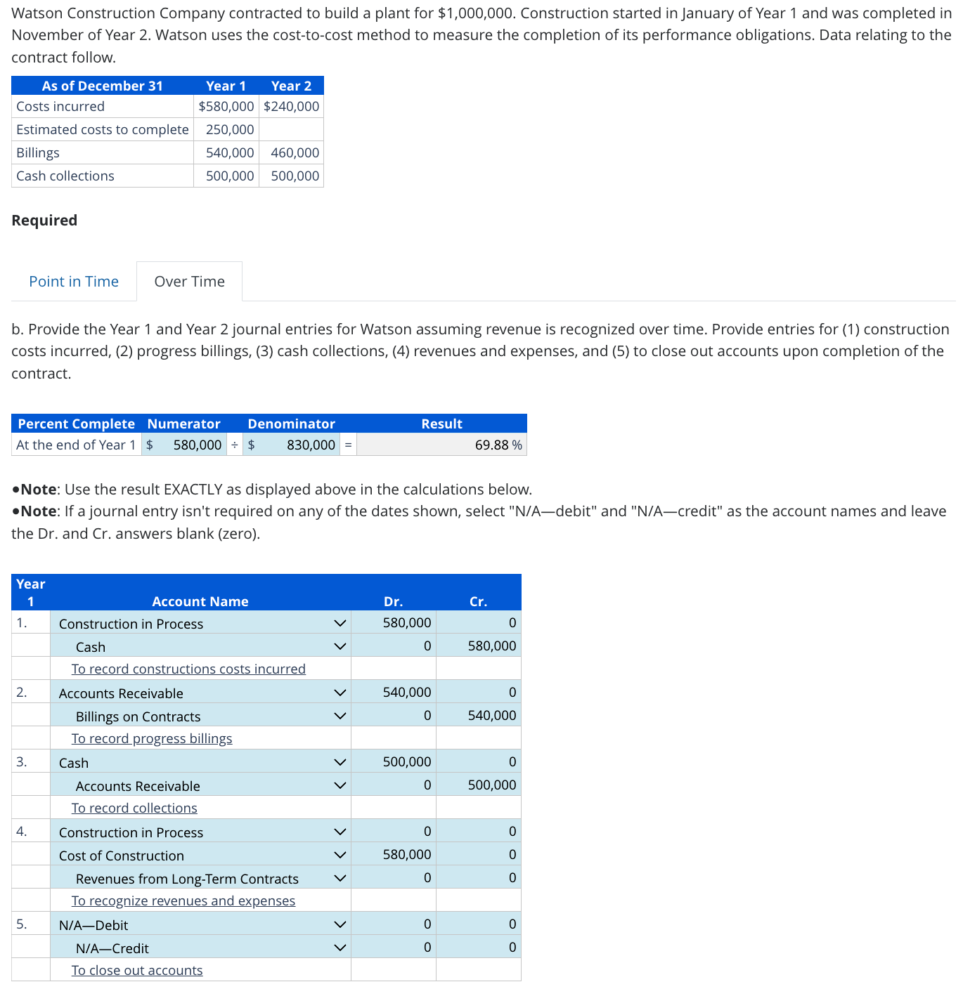 Solved Watson Construction Company contracted to build a | Chegg.com