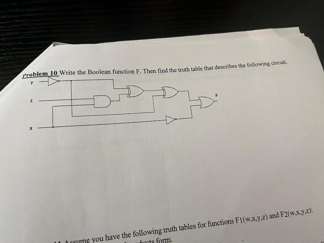 Solved moslem 10 Write the Boolean function F. Then find the | Chegg.com