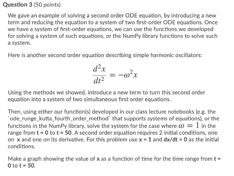 Question 3 (50 points) We gave an example of solving | Chegg.com