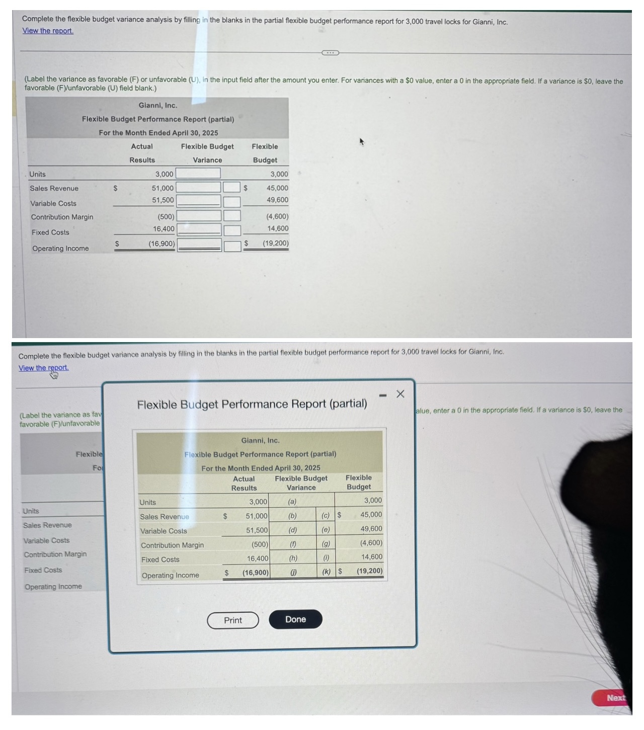 Solved Complete the flexible budget variance analysis by | Chegg.com