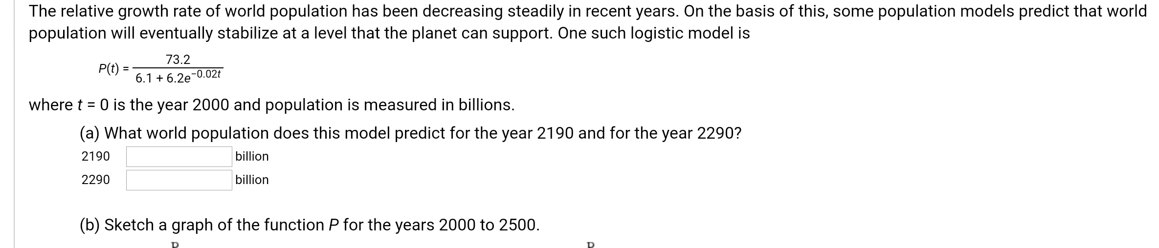 Solved The relative growth rate of world population has been | Chegg.com