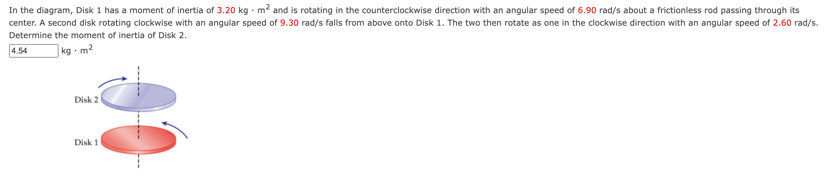 Solved in the diagram, Disk 1 has a moment of inertia of | Chegg.com