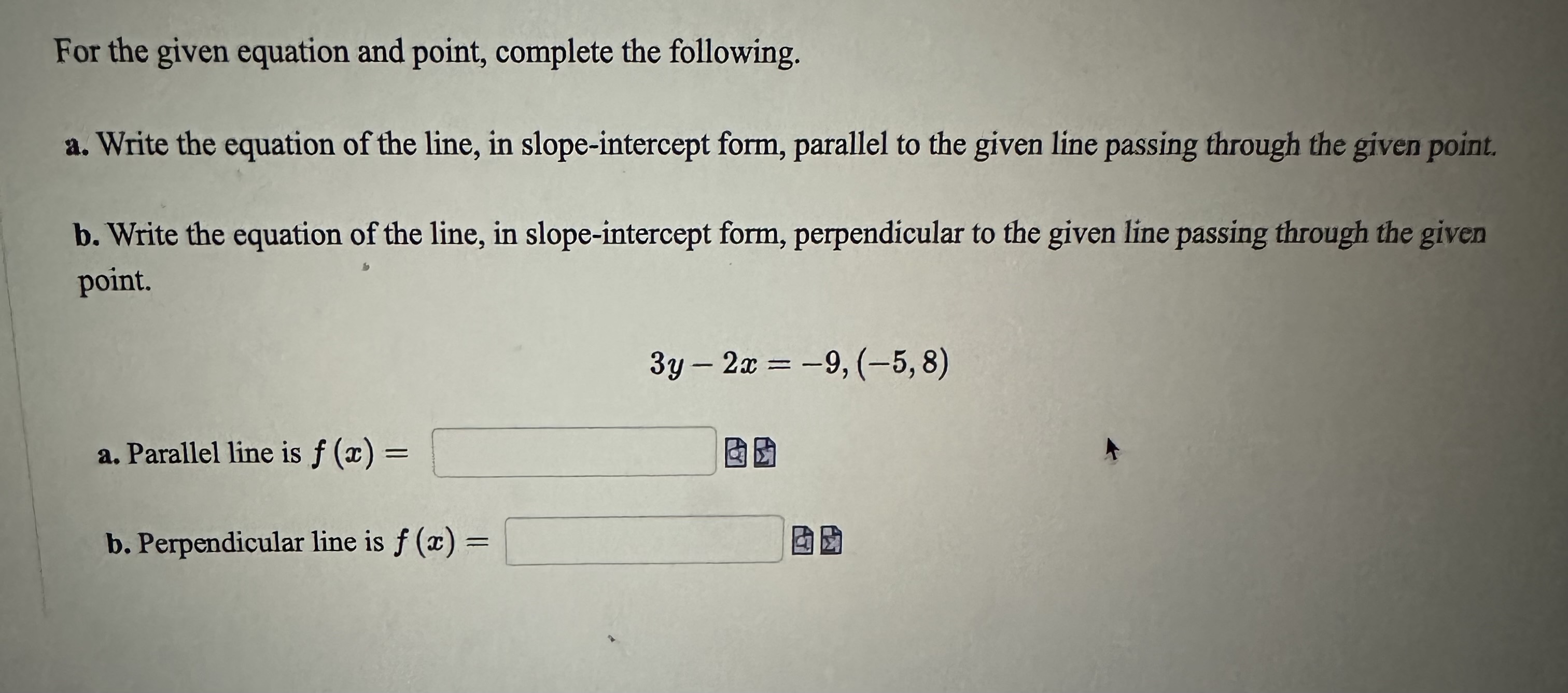 Solved For the given equation and point, complete the | Chegg.com