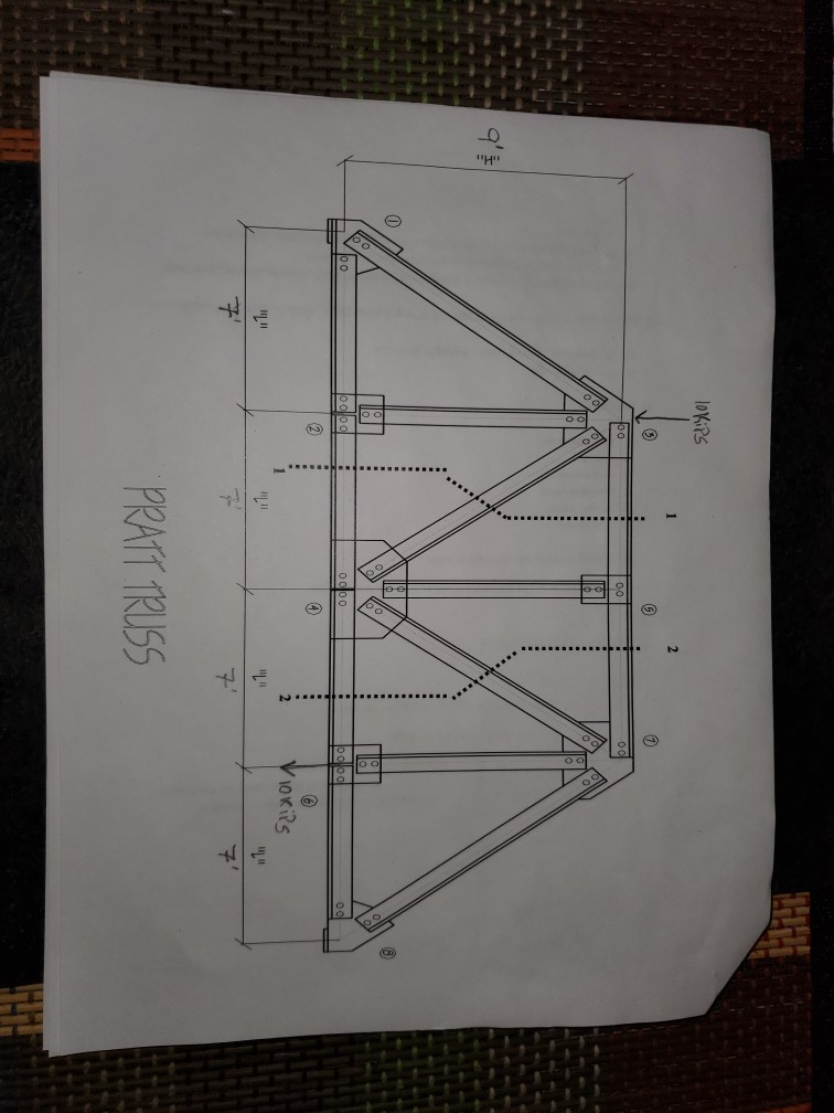 Solved 2) Instructions: a) Pratt Truss Bridge b) Dimensions | Chegg.com