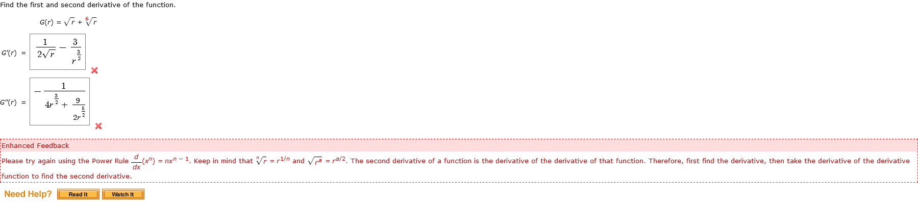 Solved Find the first and second derivative of the | Chegg.com
